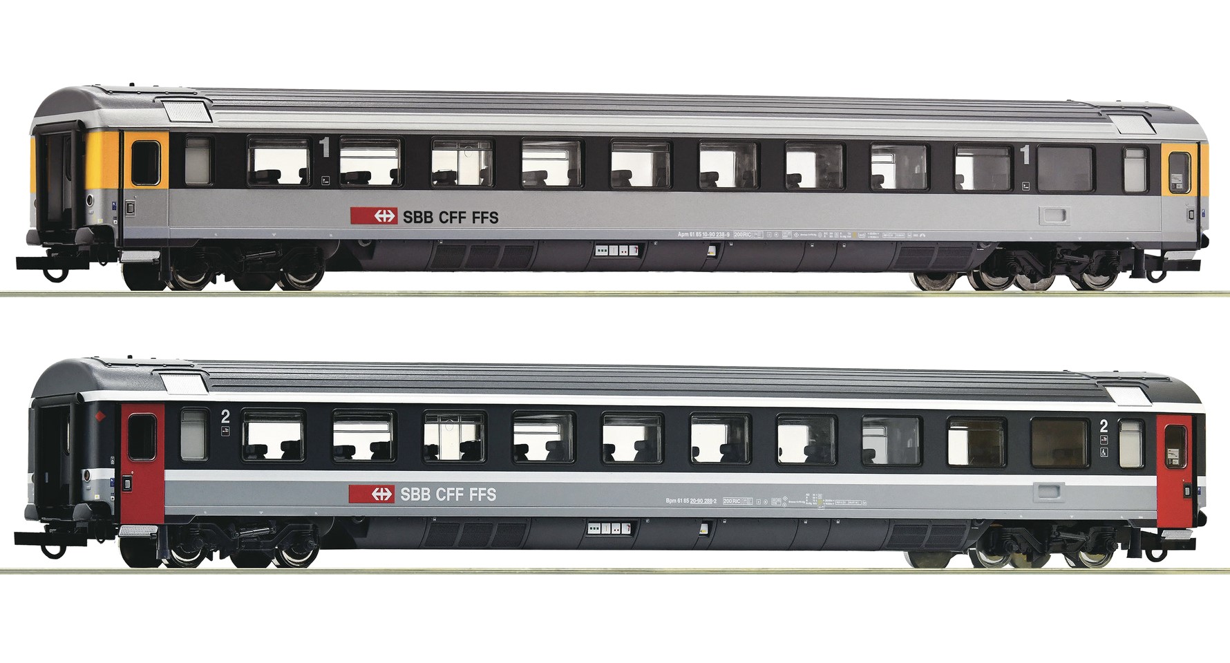 Erlebniswelt Modellbahn - Roco 74023 H0 EuroCity-Wagen EC 7, SBB 2er-Set