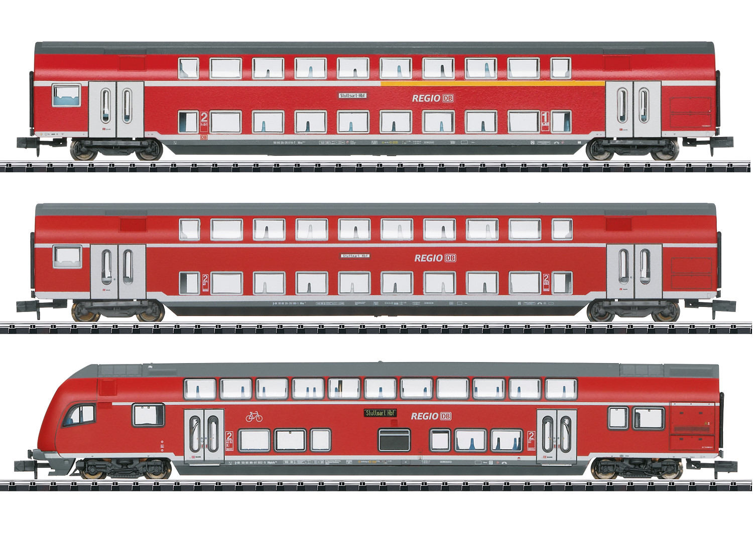 Erlebniswelt Modellbahn - Minitrix 18055 N Doppelstockwagen, DB AG 3er-Set